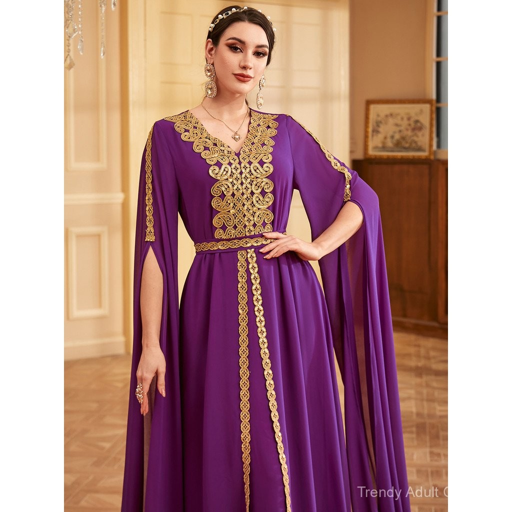 dress raya 2025 3948 Arabian Evening Dress abaya Robe Dubai | Shopee ...