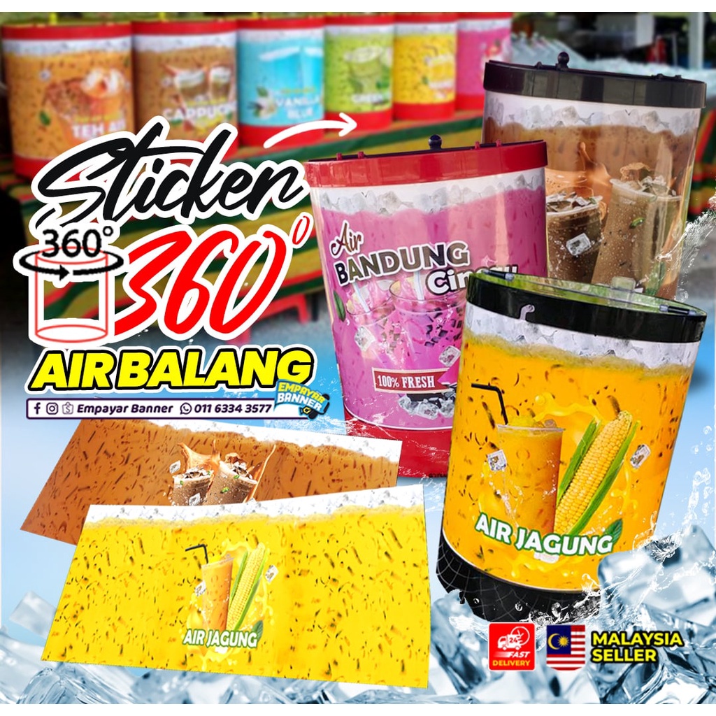 STICKER AIR BALANG PENUH PELBAGAI JENIS (KELILING BALANG) Tampal Penuh ...