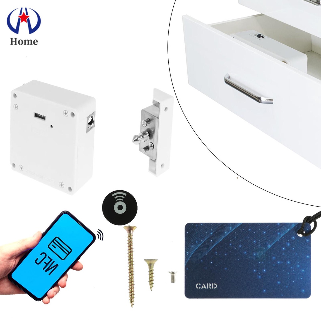 Hidden Smart Cabinet Lock Safe RFID Drawer Lock Keyless NFC Cupboard ...