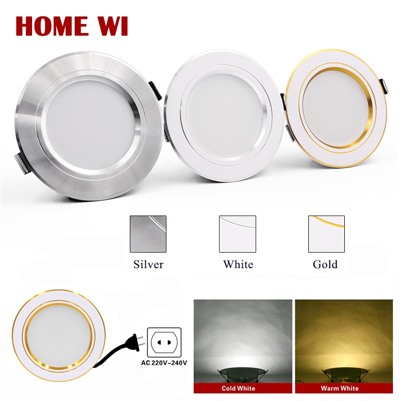 【Ready Stock】1 Packs LED Downlight 3 Colors 5W 9W 12W 15W 18W 220V ...