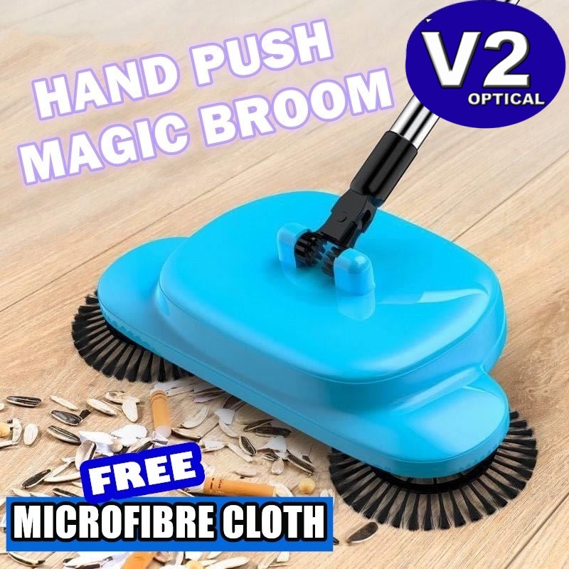 3 in1 Automatic Smart Hand Push Magic Spin Broom Bin Sweeper Mop ...
