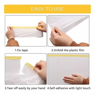 【ready stock】 Masking Film with Tape 55/110/180/280cm Painting ...