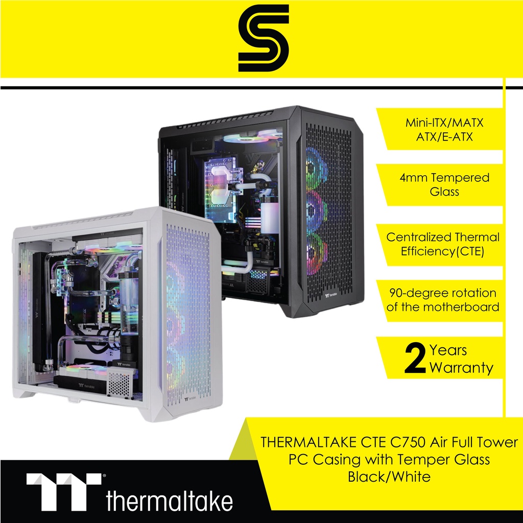 THERMALTAKE CTE C750 Air Full Tower PC Casing with Temper Glass - Black ...