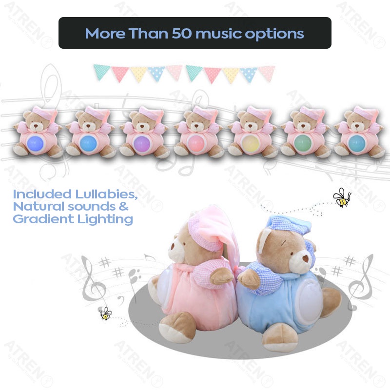 Baby Sleeping Music Bear Toy Newborn Night Lamp Comfort Lullaby Soft ...