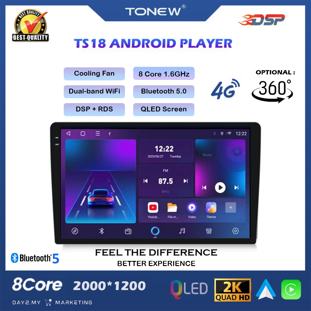 ⚡TS18 2K Android Player⚡Universal TS18 4G 9.5'/10.36' 2000*1200 Apple ...