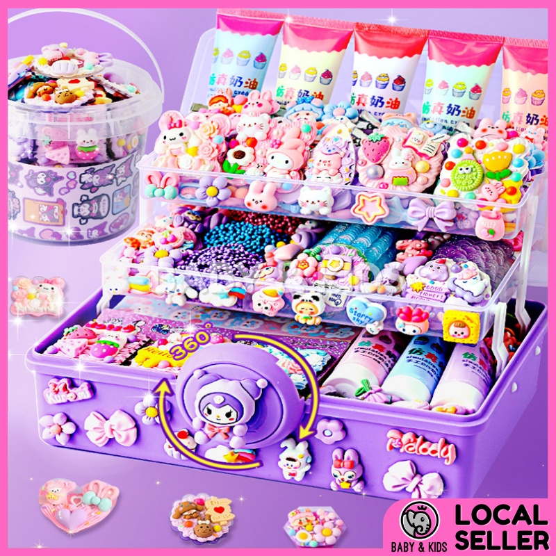 LOCAL!! Kuromi Guka Sticker Set Cream Glue Deluxe Storage Box Full Set ...