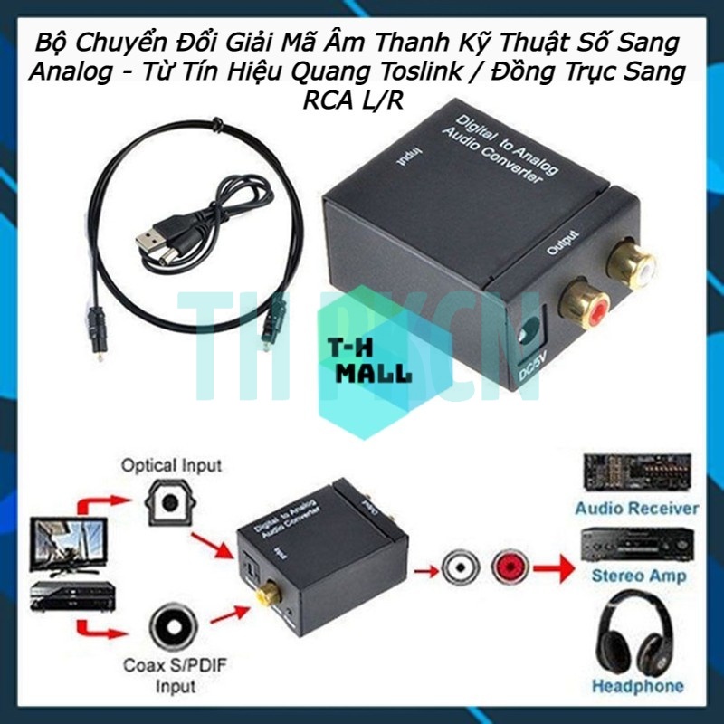 Digital to Analog Audio Decoder Converter - From Toslink / Coaxial ...