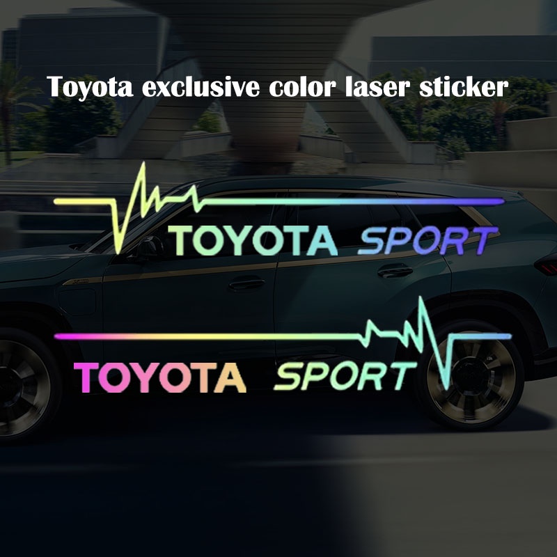 2Pcs Toyota Exclusive Color Laser Sticker Window Sticker Car Logo ...