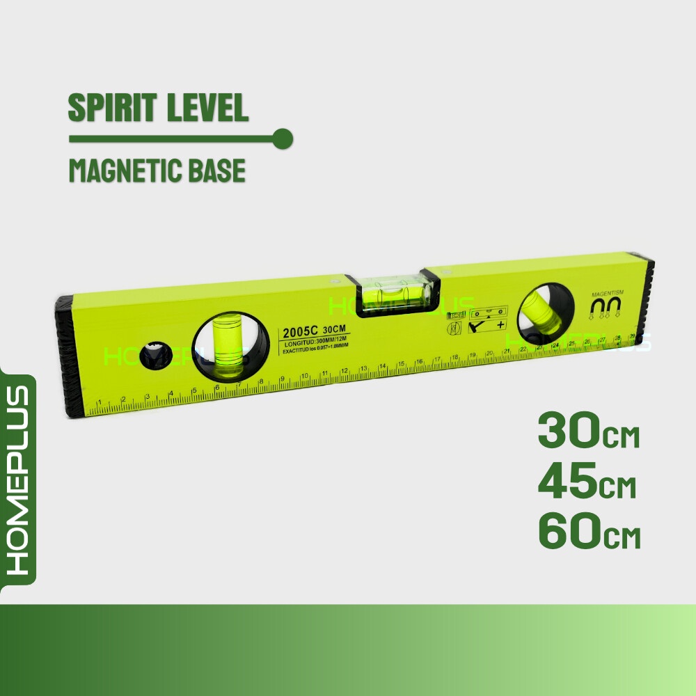 Spirit Level Magnetic Base Ruler Measuring Water Penimbang Timbang Air ...