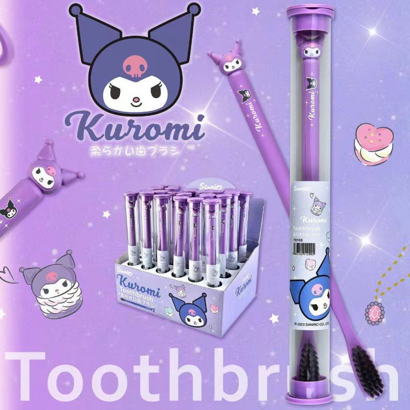 Sanrio Cartoon Toothbrush Kuromi Cinnamoroll Hello Kitty Bamboo ...