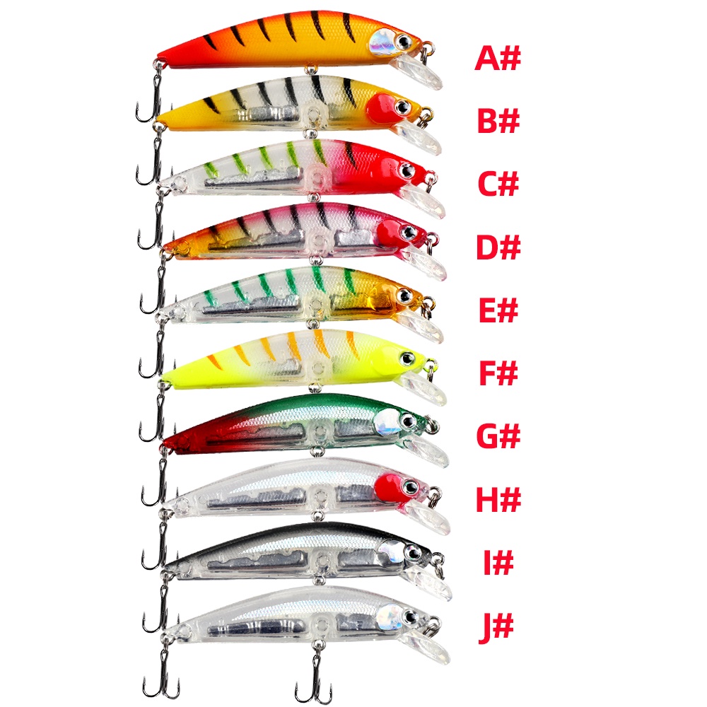 6.5cm/8g Fishing Lure Minnow Sinking Water Long Throw Fishing Gear Hard Bait Minnow 3D Eyes ...