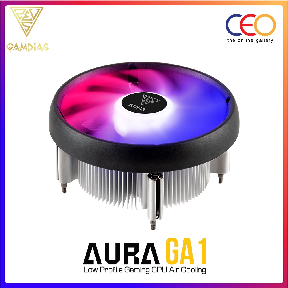Gamdias AURA GA1 Multi-Color Low Profile Gaming Air CPU Cooler PWM Fan Aluminum Heatsink For ...