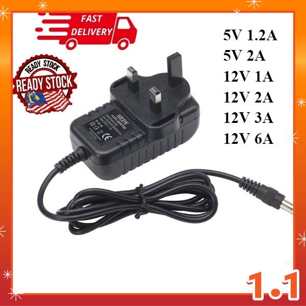 AC to DC Power Adapter 5V2A 12V1A 12V2A 12V6A 3pin Plug Power Supply Adaptor | Shopee Malaysia