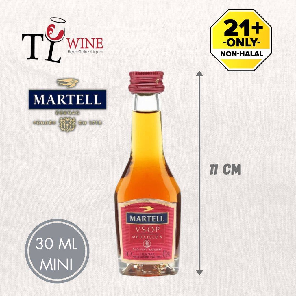 Martell VSOP Red Barrel Miniature Mini Cognac 30ml Alc: 40% Duty paid 100% ORIGINAL (France ...