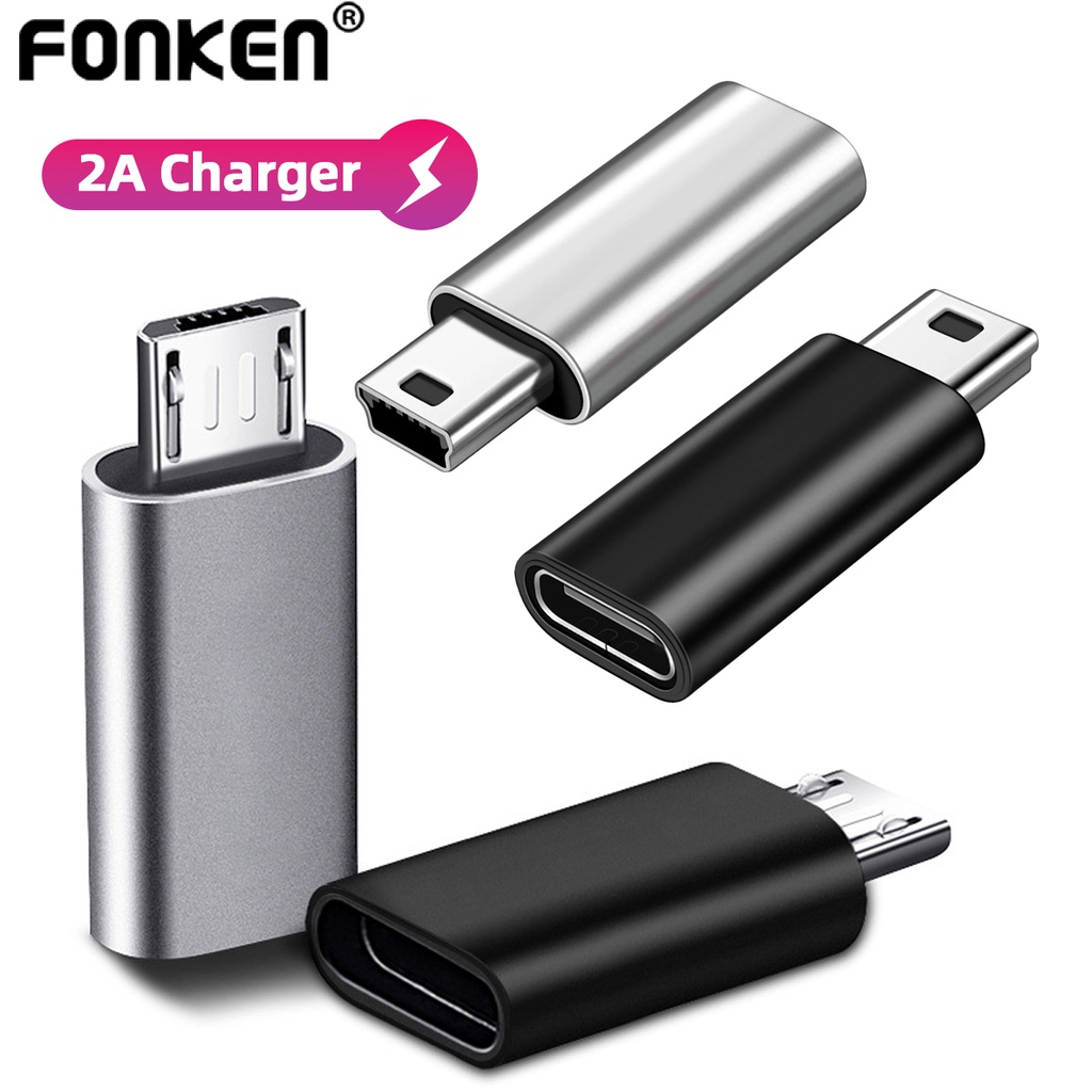Fonken Type C to Mini USB Charging Adapter Type C to Micro USB Data ...