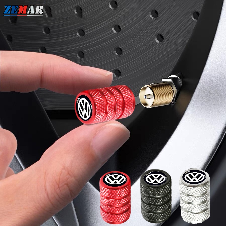 4Pcs Volkswagen Car Tire Valve Caps Automotive Bicycle Metal Parts ...