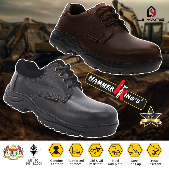 Safety Shoes Hammer King Kasut Safety Boot Lelaki Safety Boots Leather ...