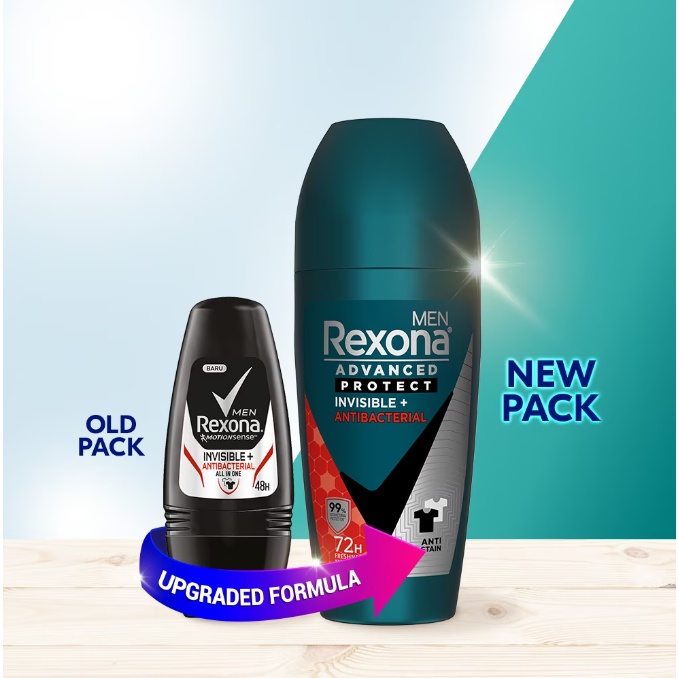 Rexona Men Advanced Protect Invisible + Antibacterial Deodorant Roll On ( 45ml ) | Shopee Malaysia