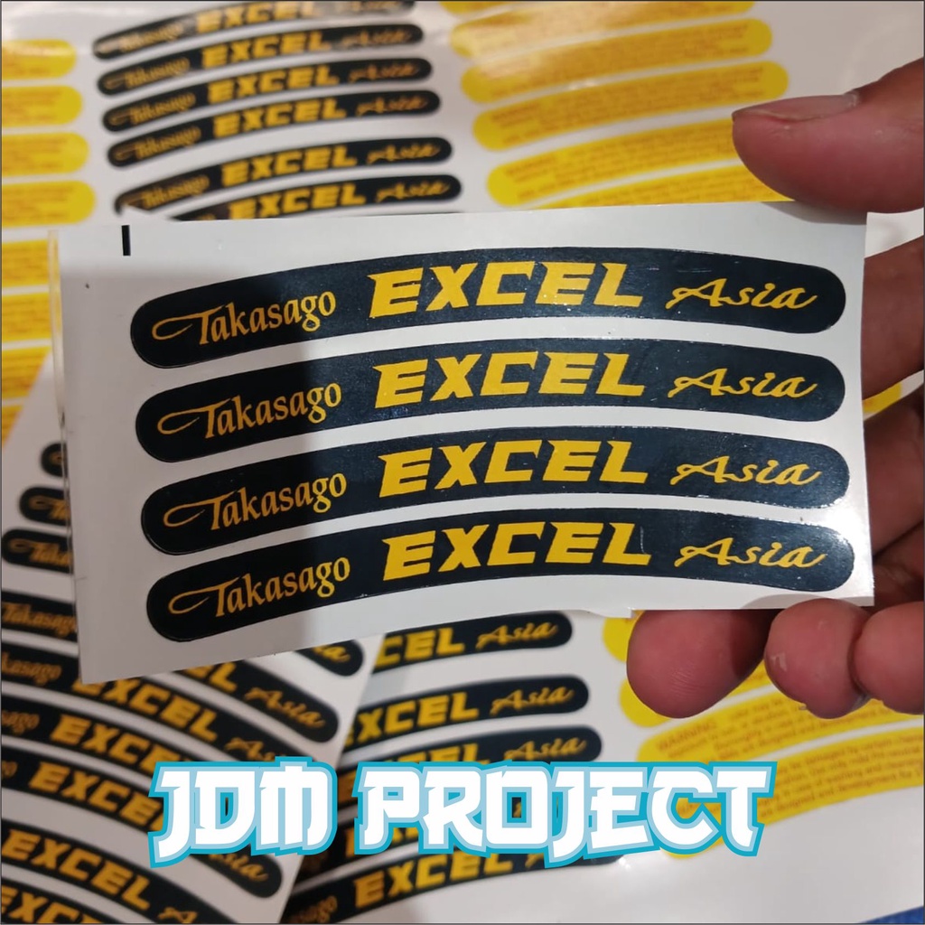(Get 4pcs) TAKASAGO EXCEL ASIA PRINT JDM Rim STICKER | Shopee Malaysia