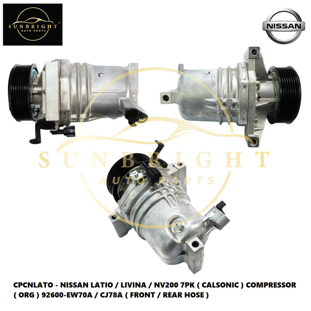 NISSAN LATIO / LIVINA / NV200 7PK ( CALSONIC ) COMPRESSOR ( ORG ) 92600 ...
