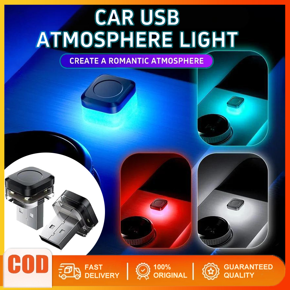 Car USB Ambient Lights Plug Play Universal LED Atmosphere Light Signal ...
