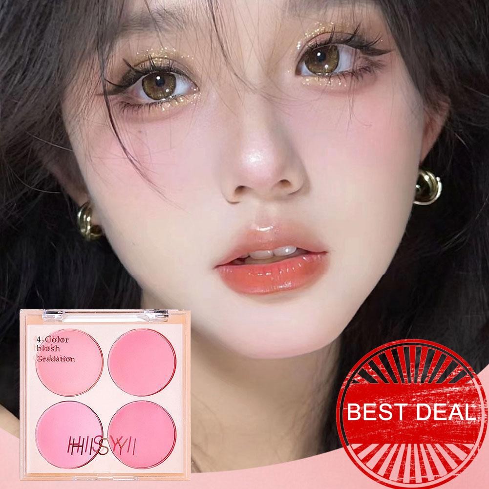 Ice Cream Four-color Blush Brightening Natural Bare Makeup Effect ...