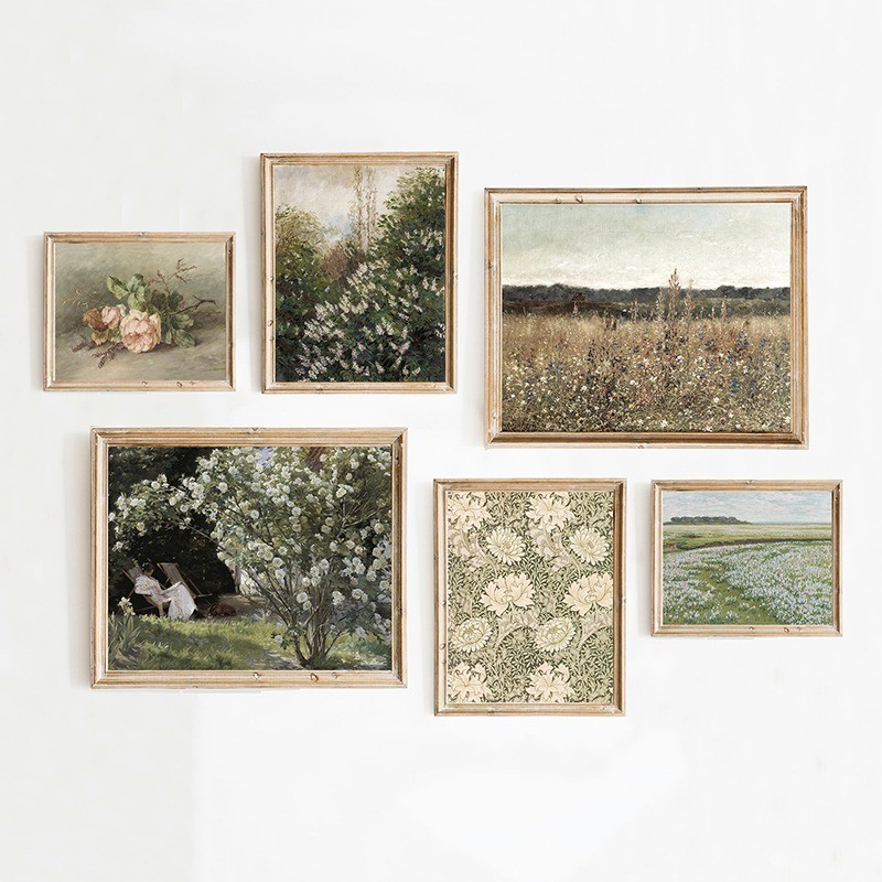 French Country Vintage Antique Landscape Posters Prints Canvas Painting ...