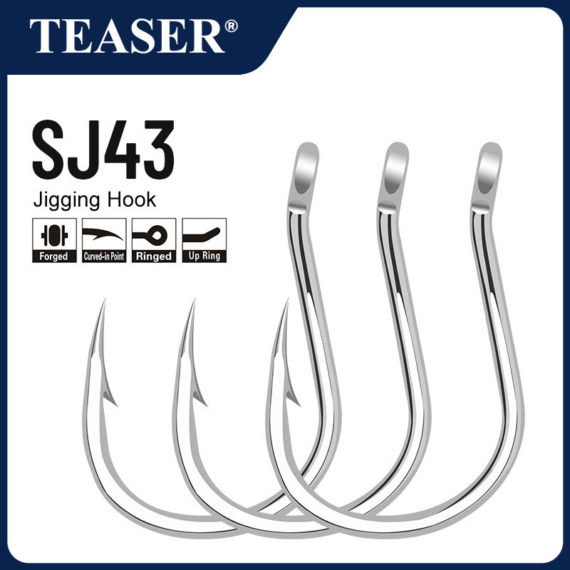 SJ43 Sea Fishing Iron Hook Single 4 Times Reinforced Barbed With Ring Deep Boat | Shopee Malaysia