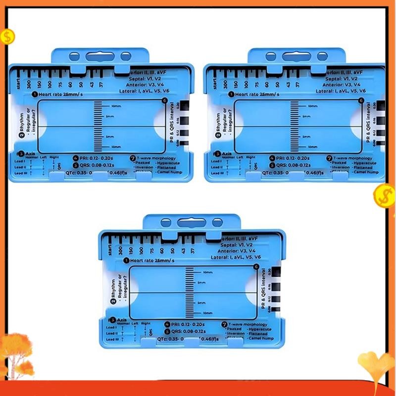 3pc ECG 7 Step Ruler,ECG 7 Step Ruler for ECG/EKG Interpretation, ECG ...