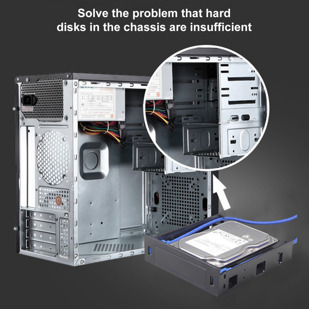 Hard Drive Bay Adapter Pc Case Storage Expansion Kit Universal Front ...