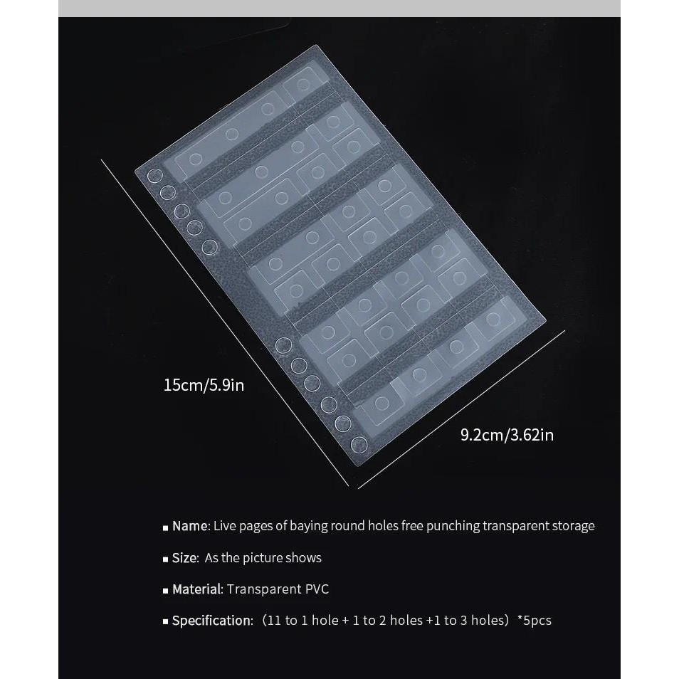 JIANWU 5 Pcs/set Transparent Loose-leaf Book Buckle Stickers Round ...