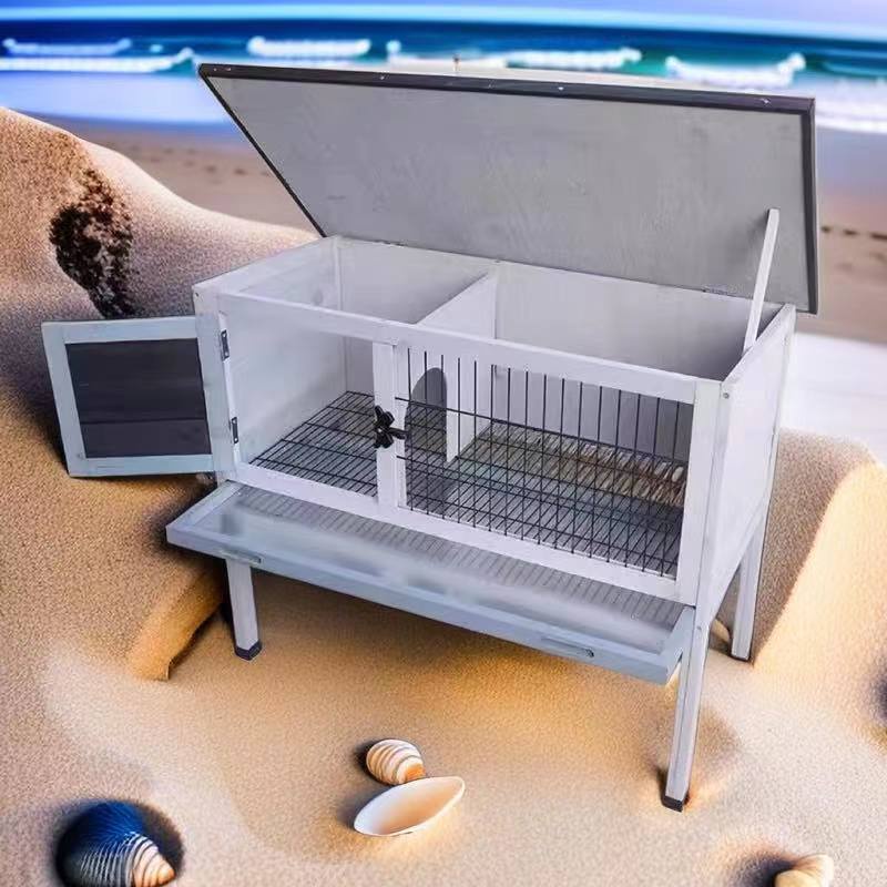 Solid Wood Waterproof Rabbit Cage Bunny Pigeon Chicken Coops Pet House ...