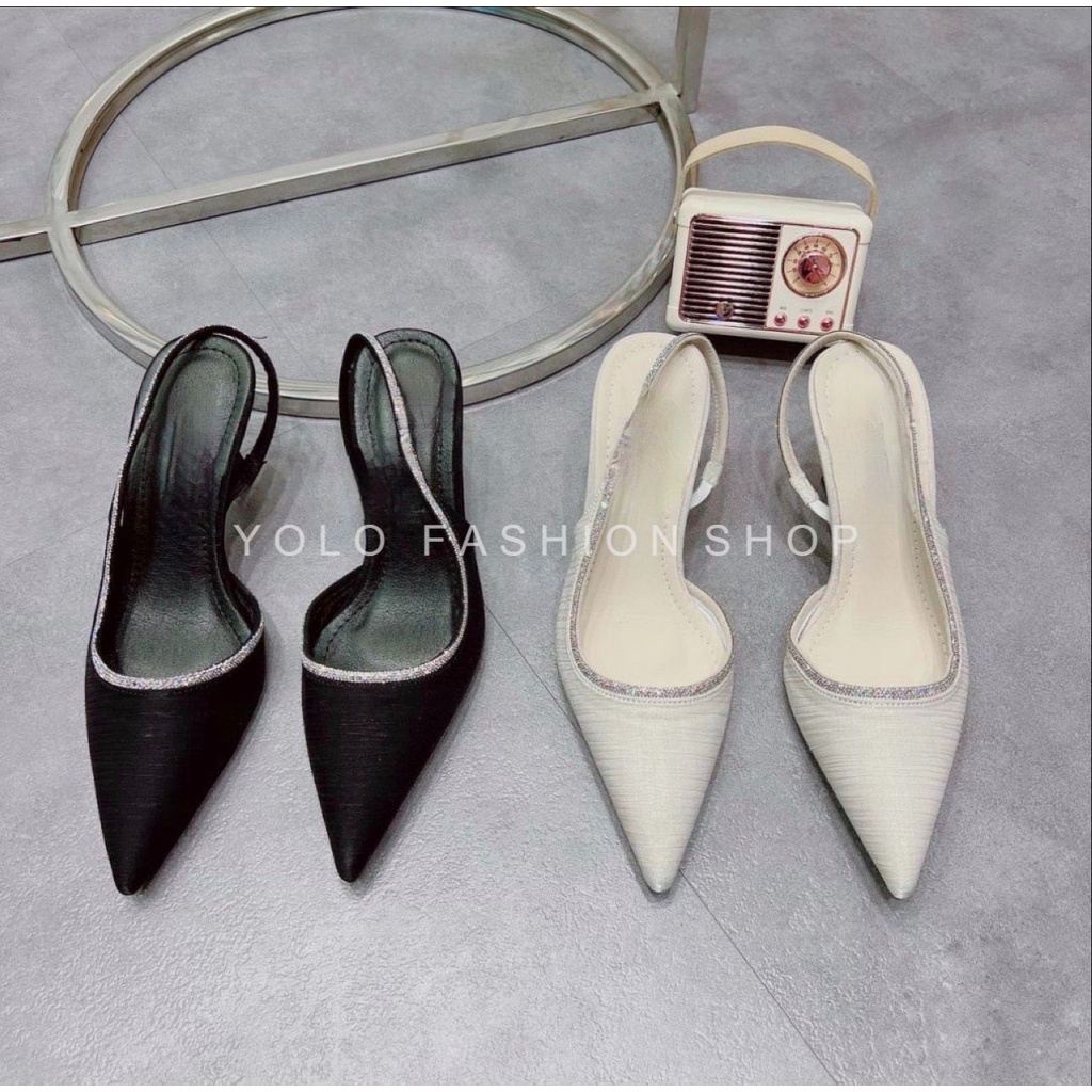 High Heels With Pointed Toe 7Cm And Sparkling Rhinestones Edge-TG9 ...
