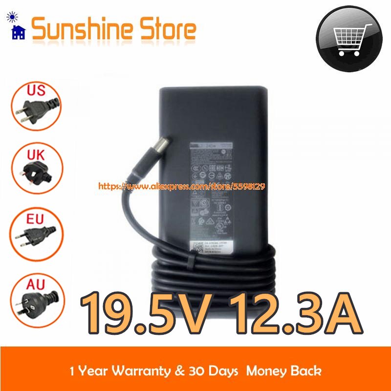 19.5V 12.3A 240W AC Adapter DA240PM111 F0K0N LA240PM180 XM3C3 For Dell PRECISION M4700 M6400 XPS ...