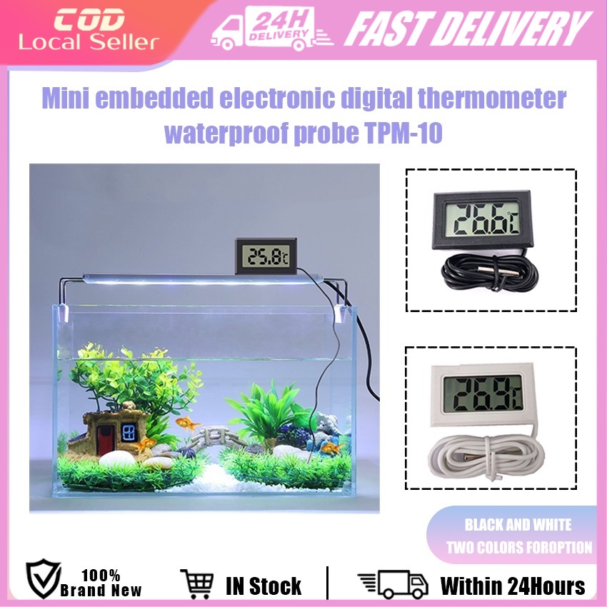 LCD Aquarium Thermometer Digital Submersible Suhu fish tank Temperature ...