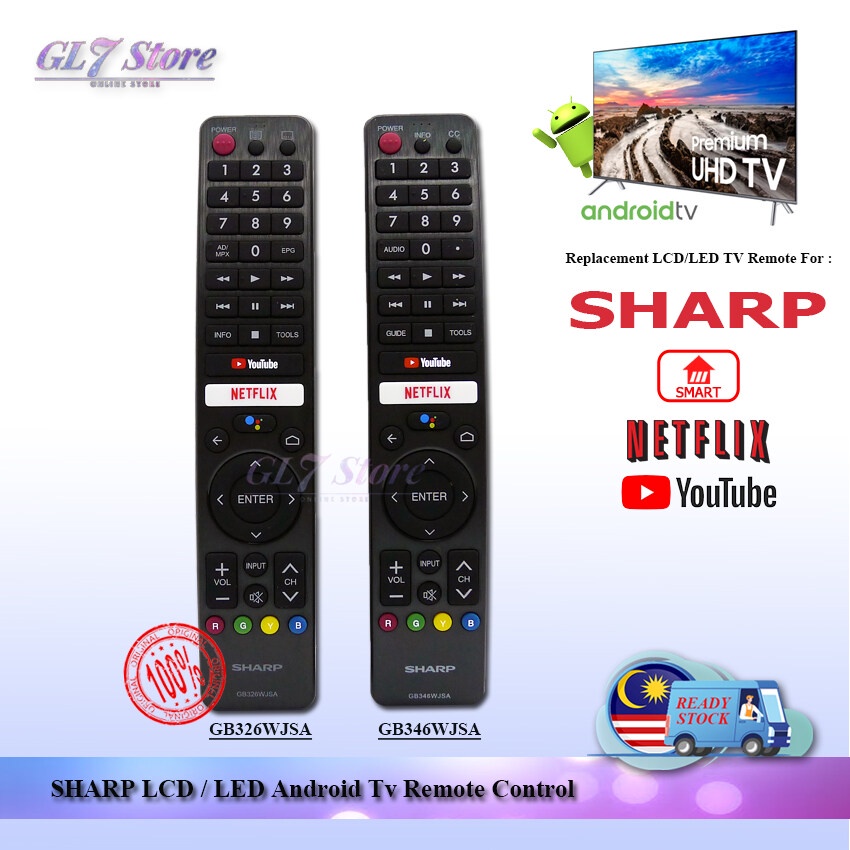 SHARP LCD LED SMART TV REMOTE CONTROL GB326WJSA / GB346WJSA SHARP ...
