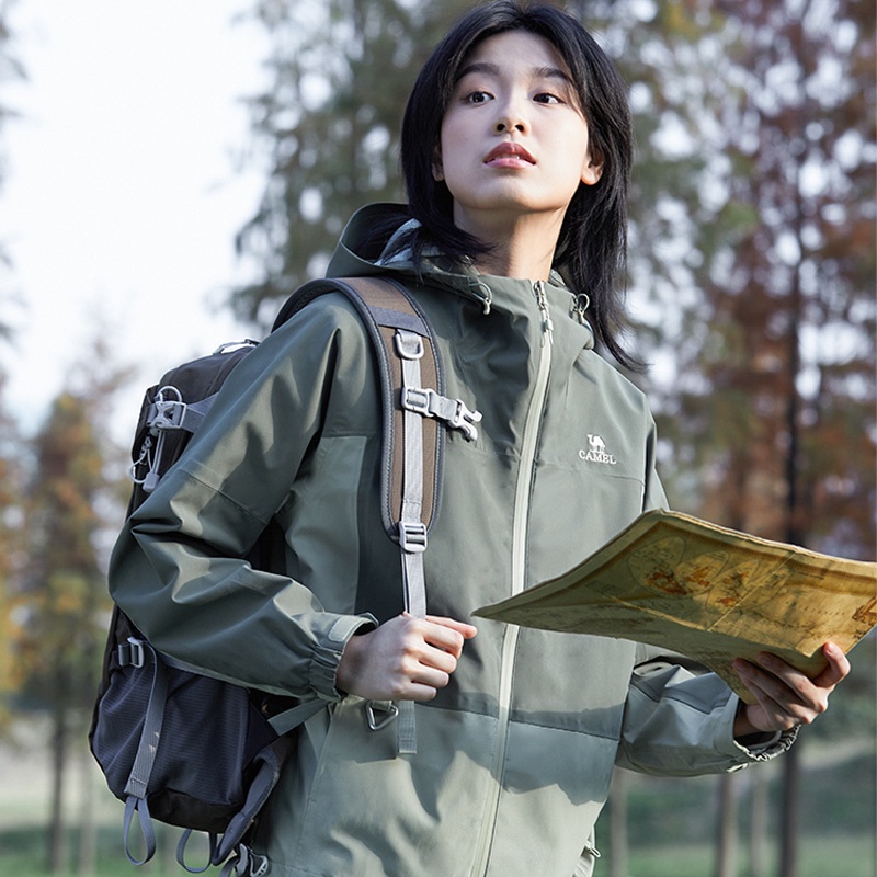 AMERICAN CAMEL Men's and Women's Single Layer Jacket Waterproof Travel ...