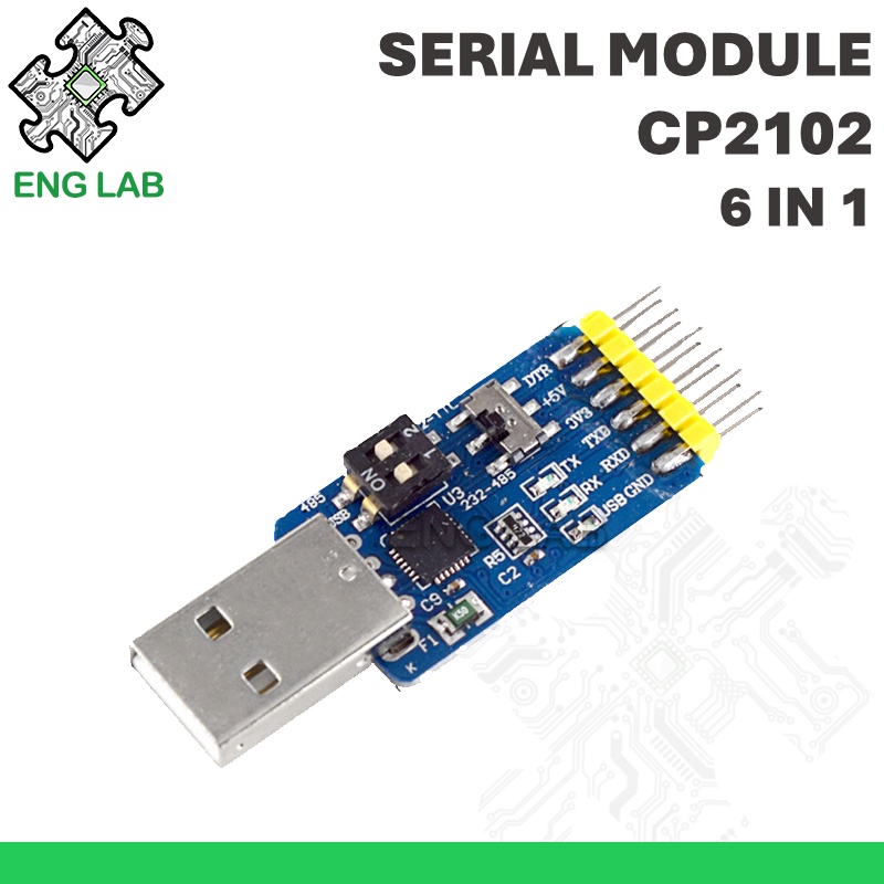 ENGLAB★6 in 1, CP2102 USB to TTL/UART/232/485 Module, Arduino ...