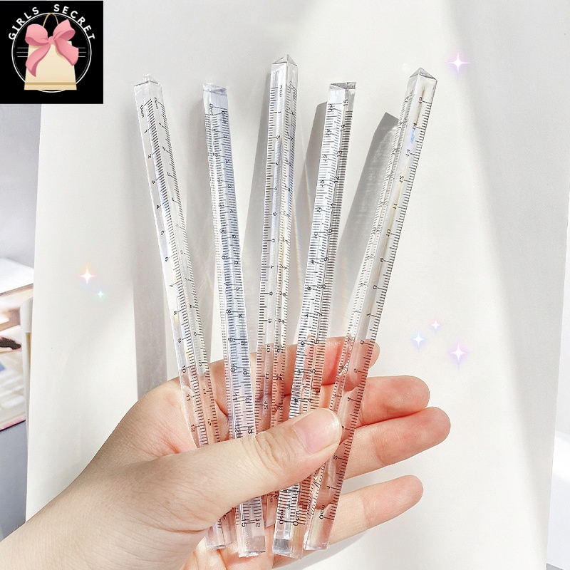BLRuler 15cm Simple Crystal Triangle Rulers Transparent Measuring Ruler ...