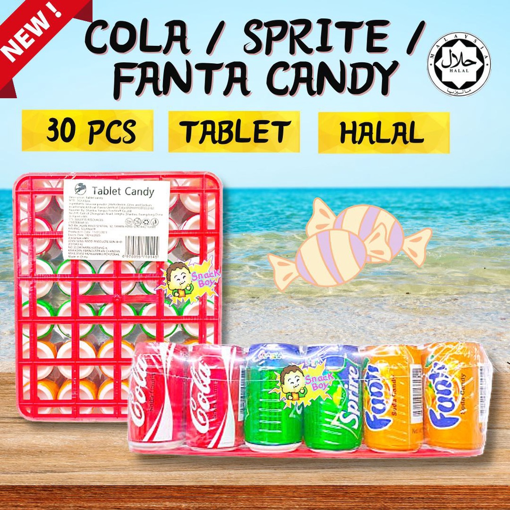 30pcs Leanseng Soda Tablet Candy (Cola / Fanta / Sprite) | Shopee Malaysia