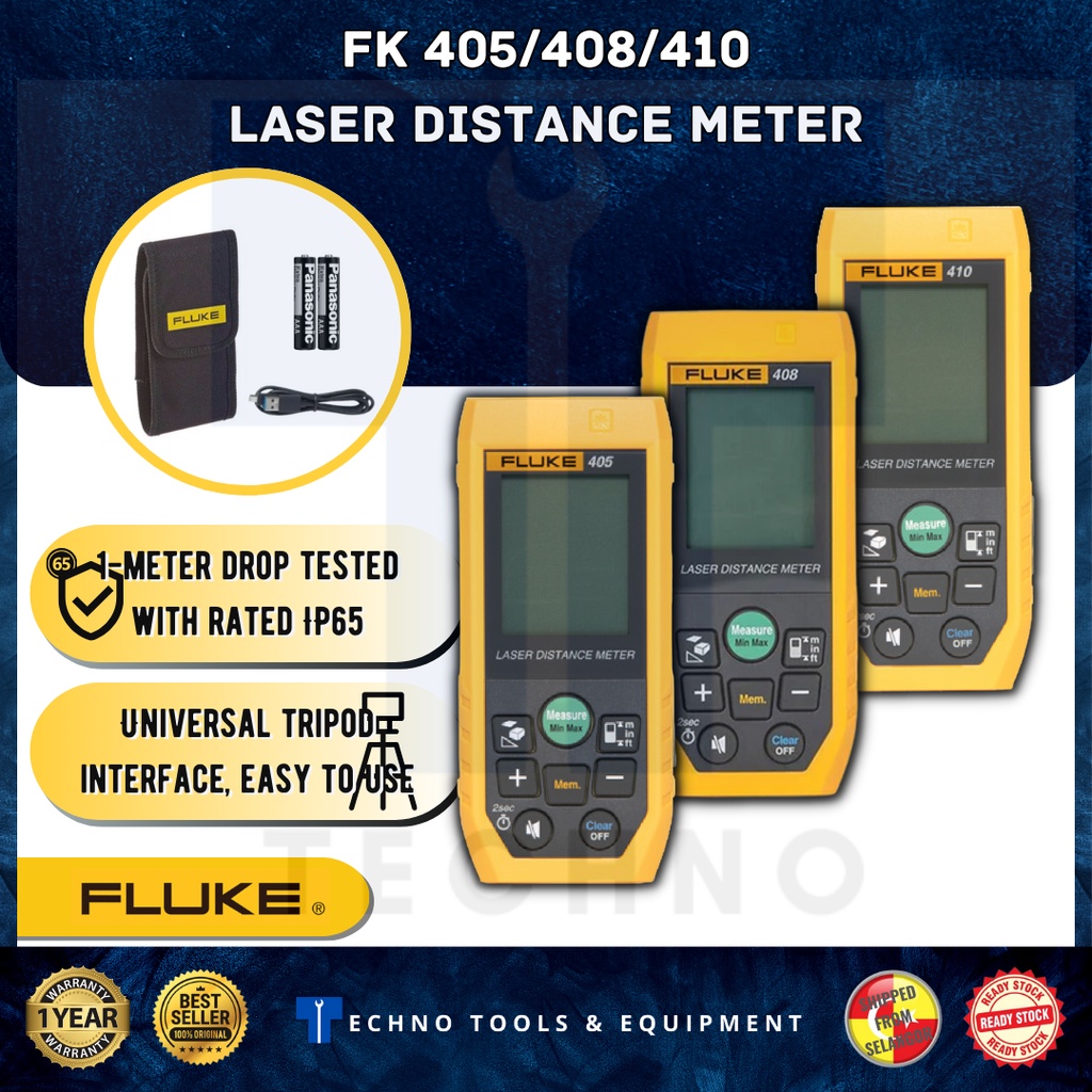 FLUKE 405 408 410 Laser Rangefinder 50m/80m/100m Electronic Ruler Laser ...