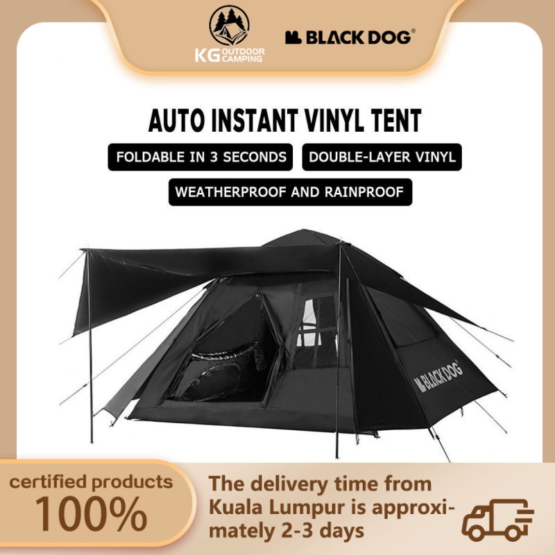 BlackDog Automatic And Fast Opening Of Black Rubber Tent For Outdoor ...
