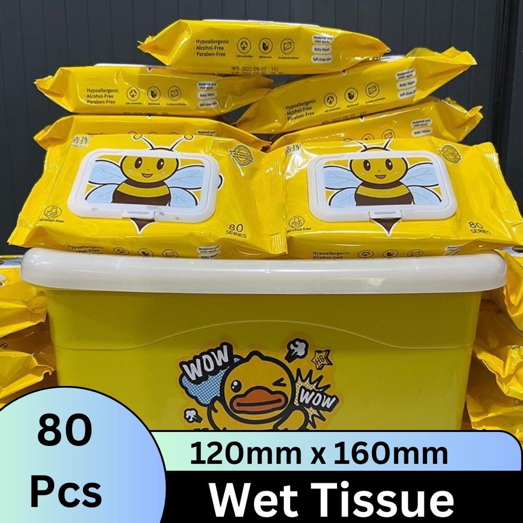 80Pcs Baby Wipes Tissue Basah Tisu Basah Baby Wet Tissue Wet Tisu Basah ...
