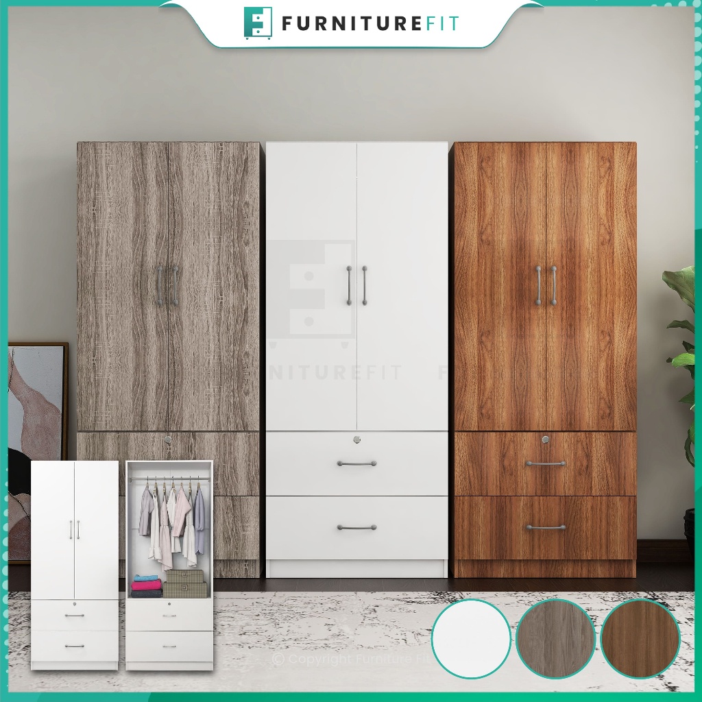 FurnitureFit ALMARI 2 PINTU + 2 LACI / 2-DOOR WARDROBE WITH 2 DRAWERS ...
