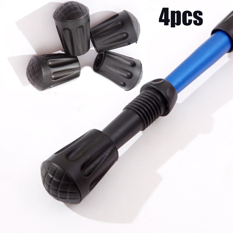 4 Pc Walking Stick Rubber Ferrules Cane Crutch Tip Ends Trekking Pole ...