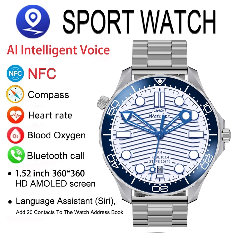 GEJIAN 2024 New Watch Men's Smart Watches Bluetooth Call NFC Waterproof ...