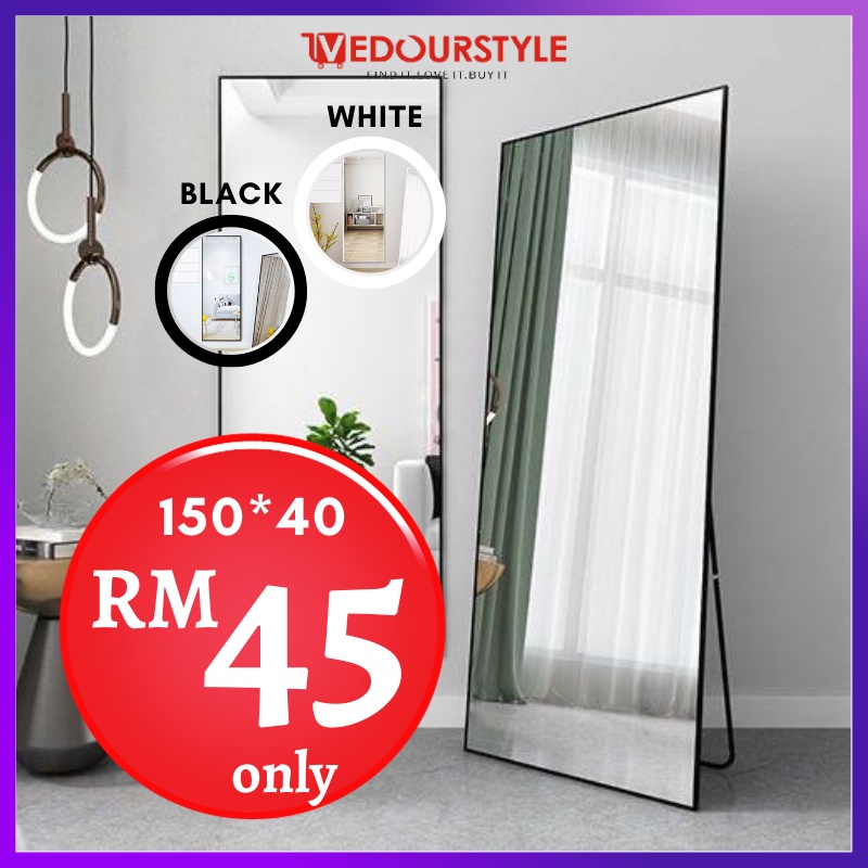 Vedourstyle Standing Long Mirror Stand Full-length mirror wall Cermin ...
