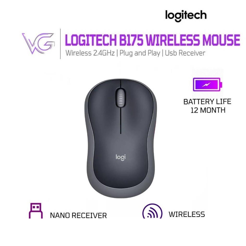 Logitech B175 Wireless Mouse (Black) | Shopee Malaysia
