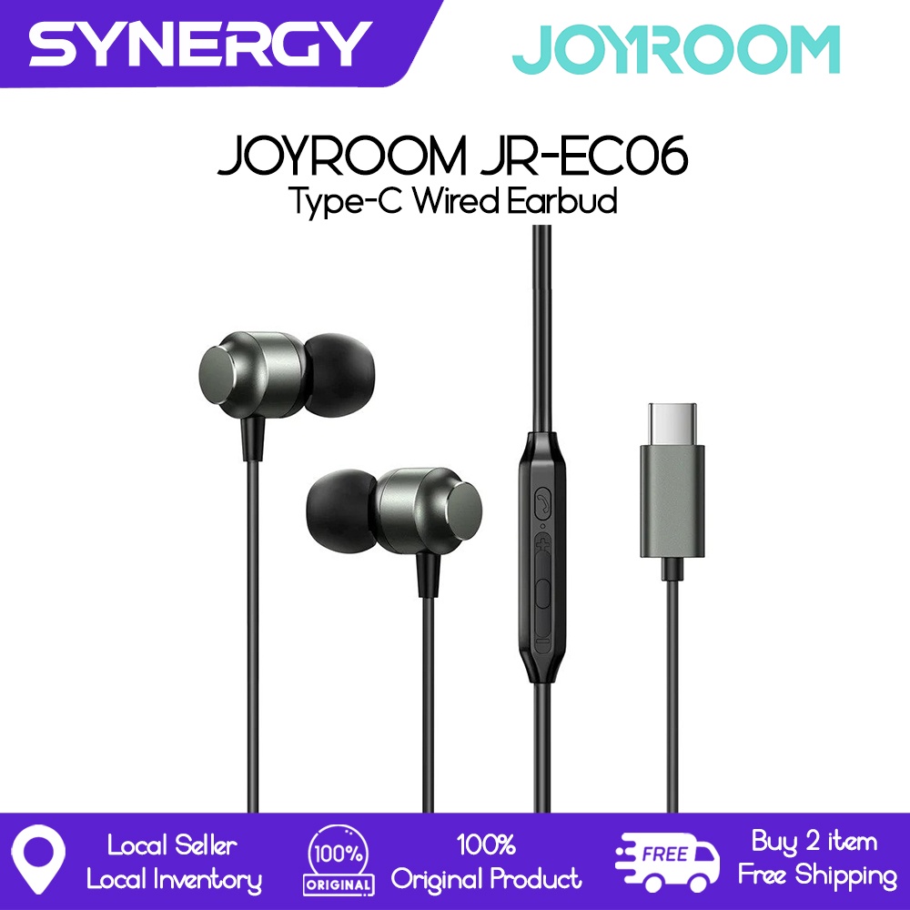 Joyroom Wired Earbud JR-EC06 / JR-EC05 with Type-C Connection, 1.2m Length | Shopee Malaysia