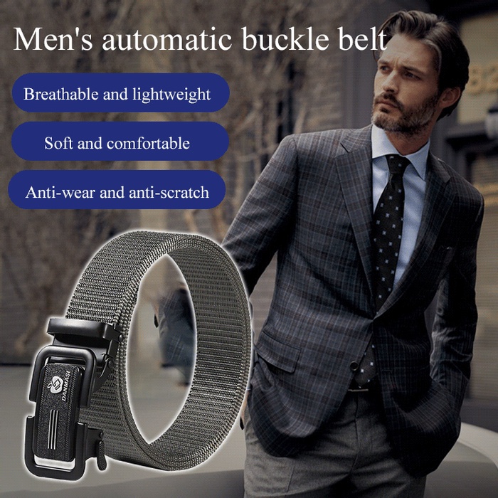 【Local】Men's Casual Nylon Belt Automatic Buckle Belt Batch Toothless ...